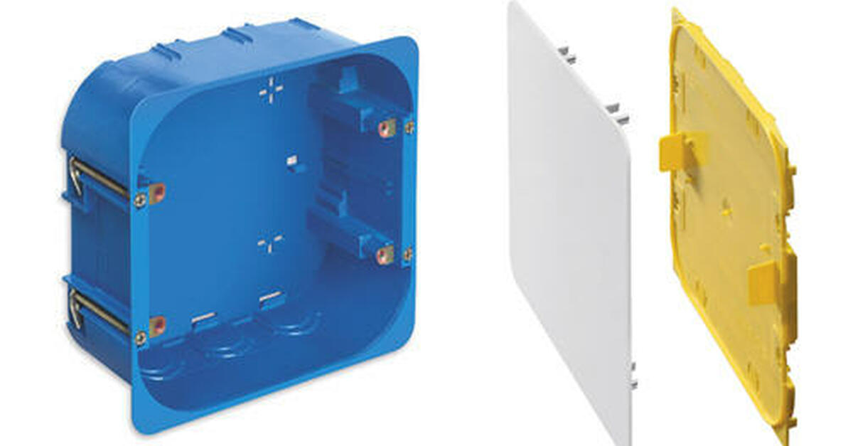 New flush mounting box, 4 + 4 modules for hollow walls