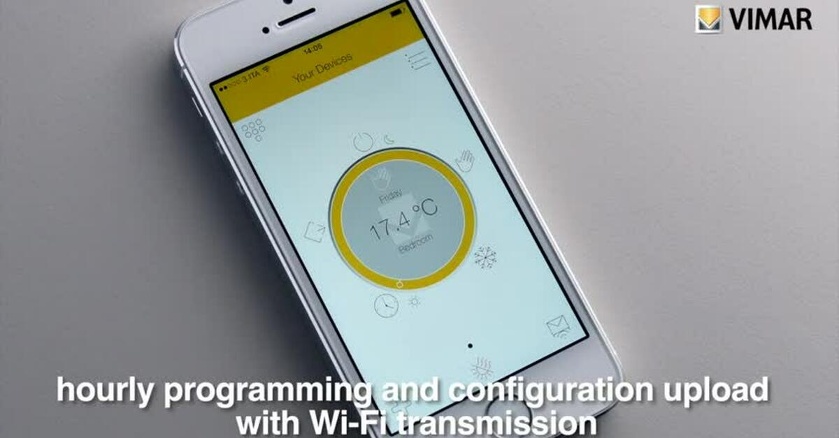 Wall-mounting Wi-Fi touchscreen timer-thermostat 02911: By-clima app ...