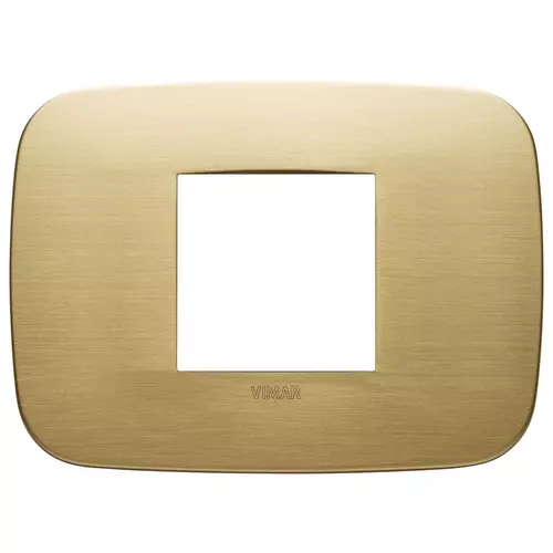 Placca Round 2MC ottone spazzolato - 19682.12.01