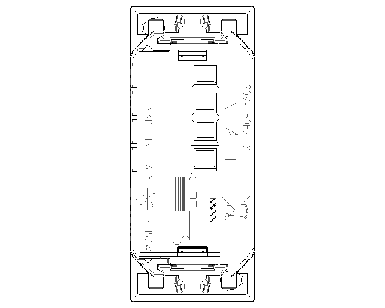 Lüfterdimmer 120V weiß - 30134.120B