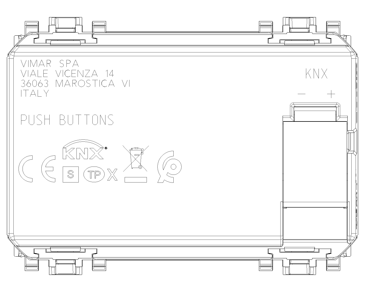 6-button KNX Secure control 3M - 30588