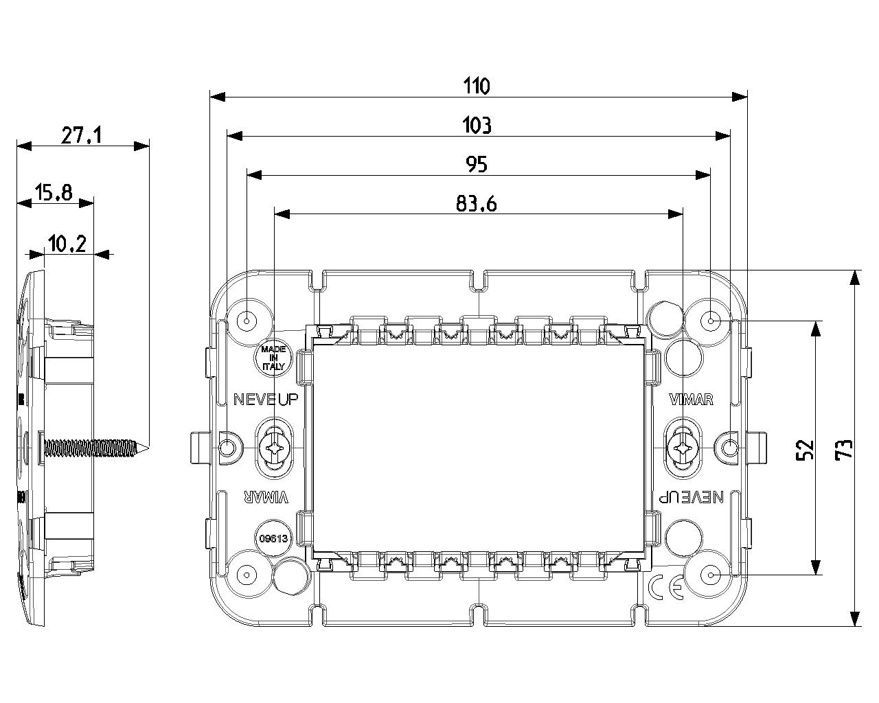 Frame 3M +screws - 09613