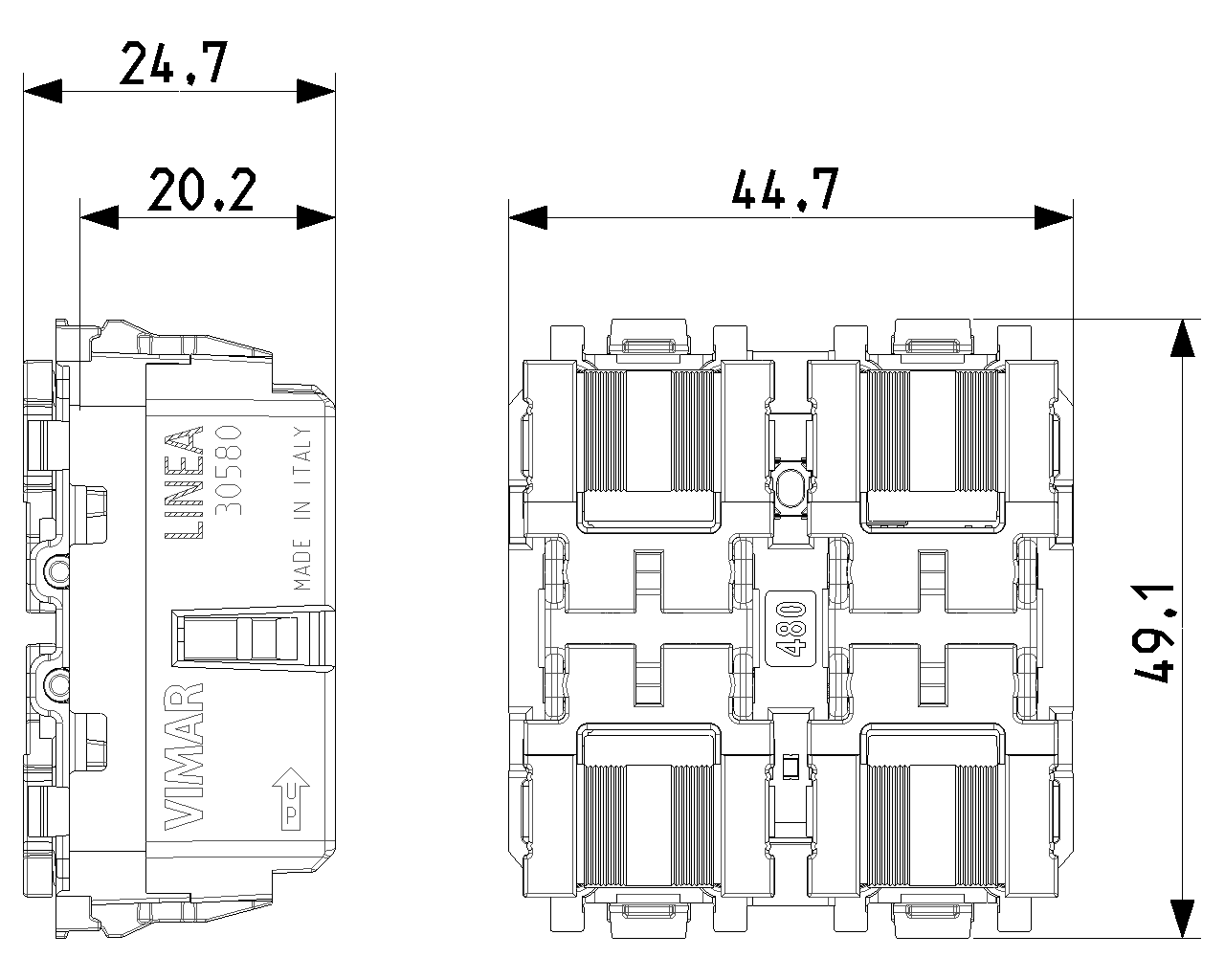 4-button KNX control 2M - 30580