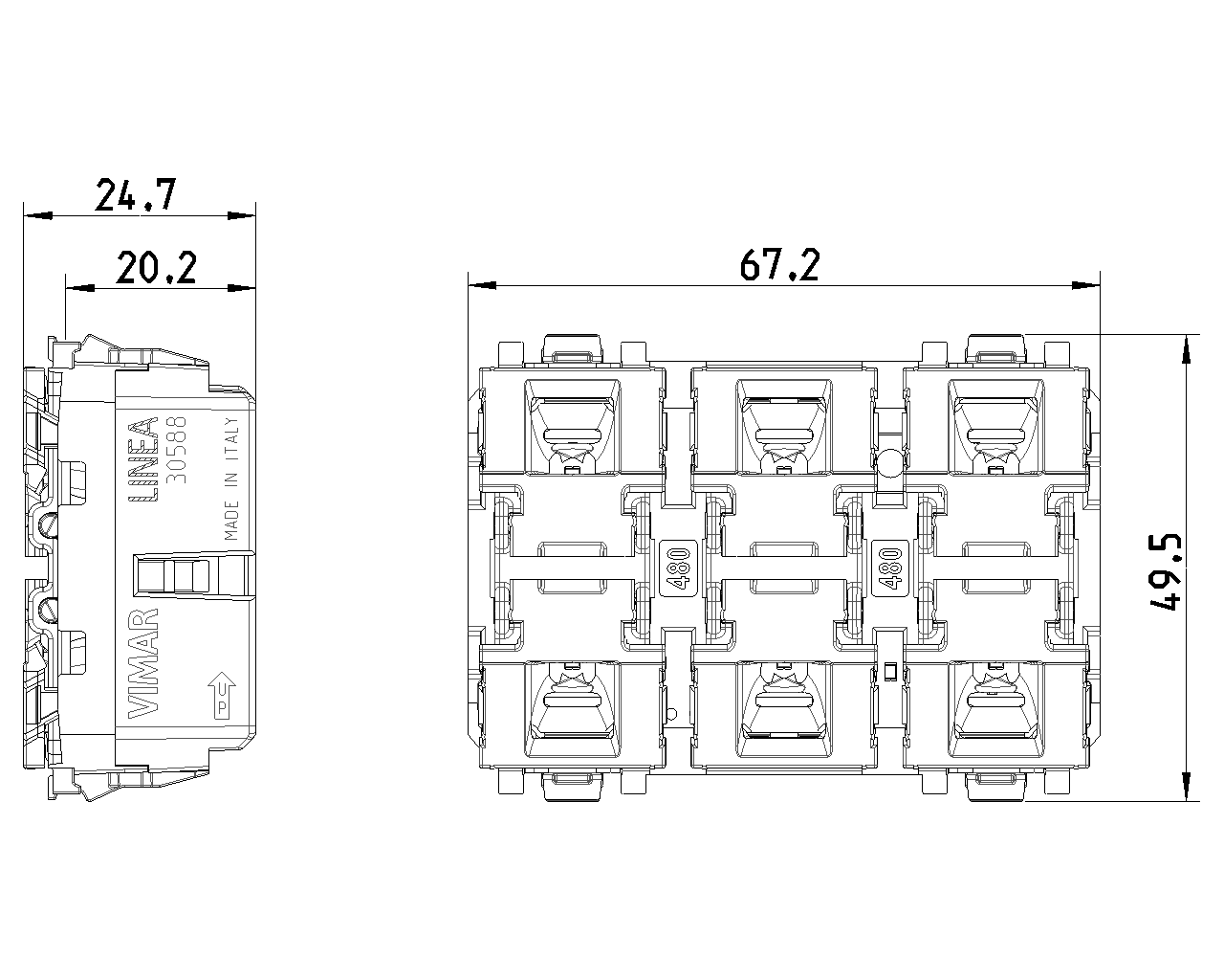 6-button KNX Secure control 3M - 30588