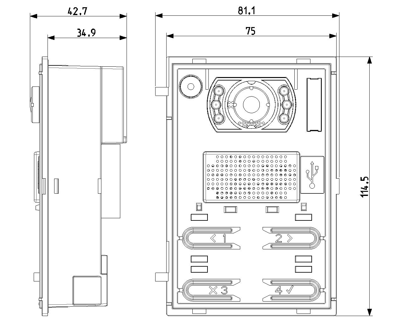 A/V SIP umit Teleloop wide-angle - 41007