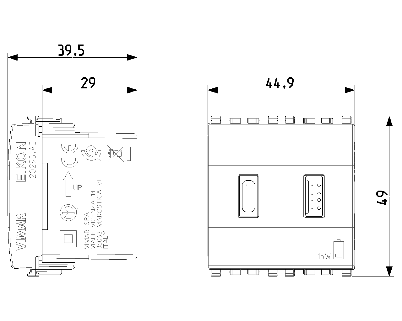 A+C-USB supply unit 15W 3A 5V 2M grey - 20295.AC