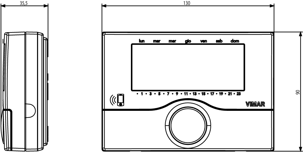 Cronotermostato GSM 120-230V bianco - 01913