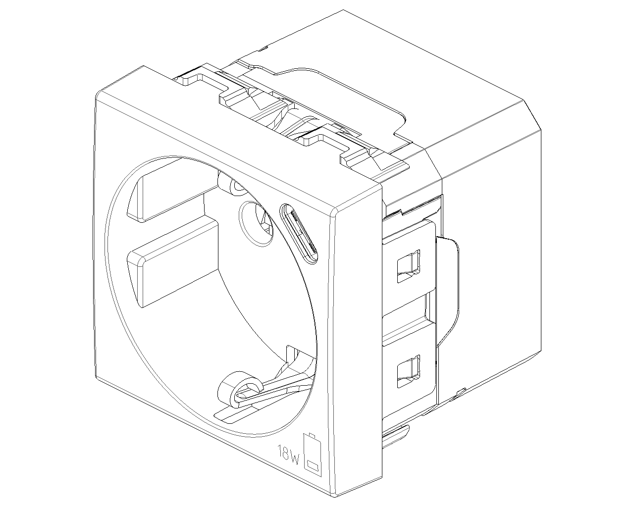 Prise SICURY 2P+T 16A DE+USBC 18W blanc - 09208.USB