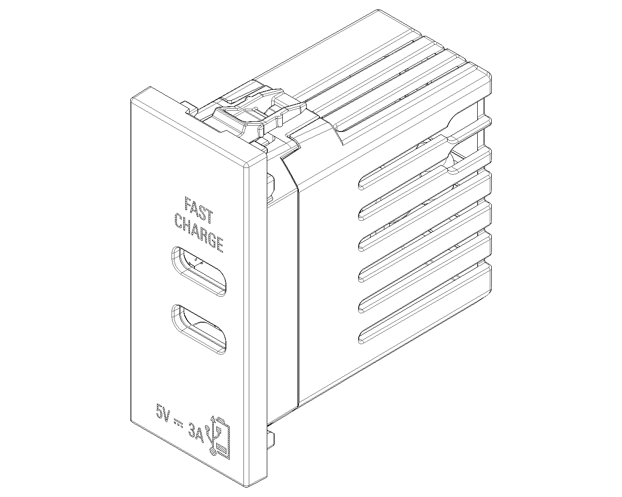 Alimentation USB C+C 15W 3A 5V noir - 30292.CCG