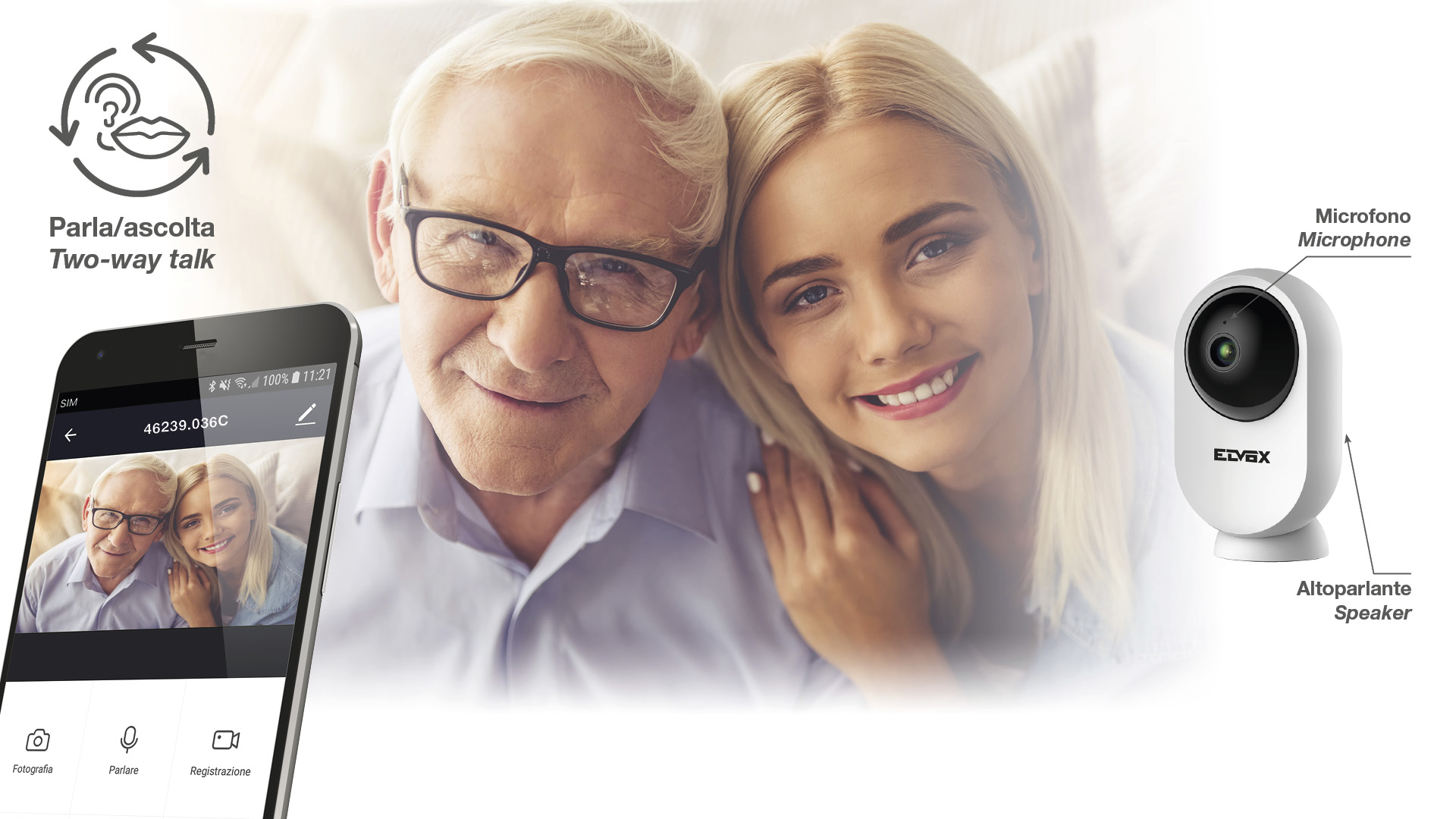 Wi-Fi PT 3Mpx cam - 3,6mm 110° view - 46239.036C