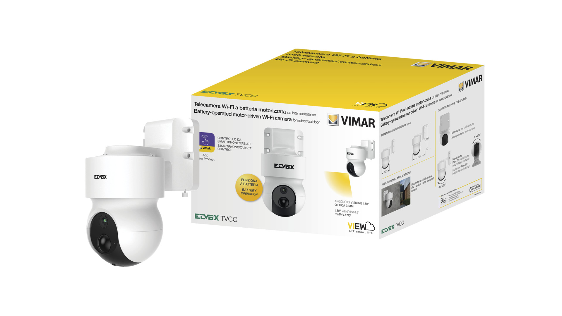 Wi-Fi PT 1080p battery-cam 3mm 130° view - 46243.030B