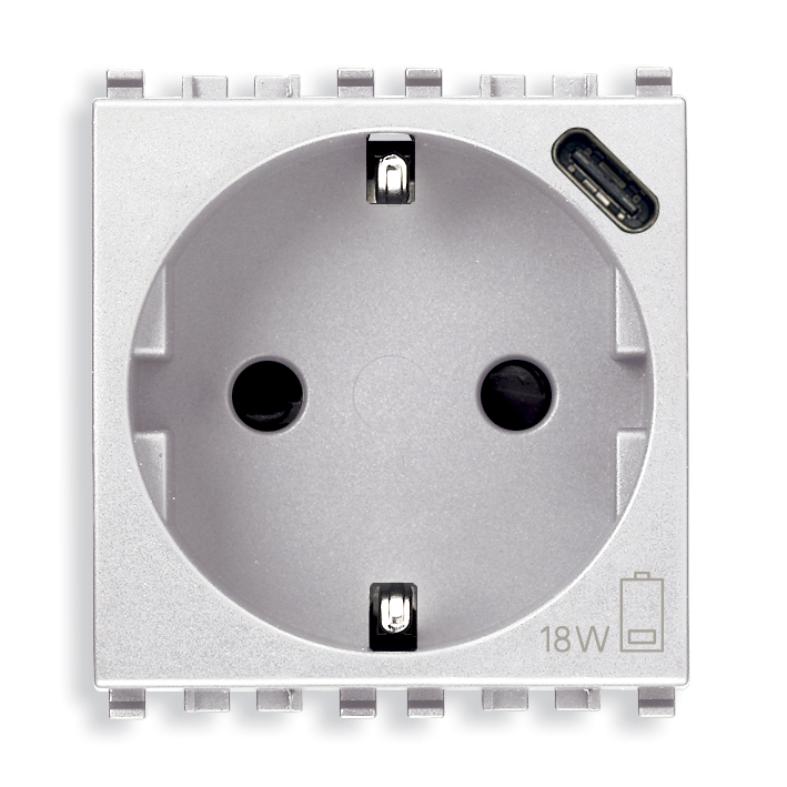 2P+E 16A DE SICURY outlet +USBC 15 white - 20208.USB.B